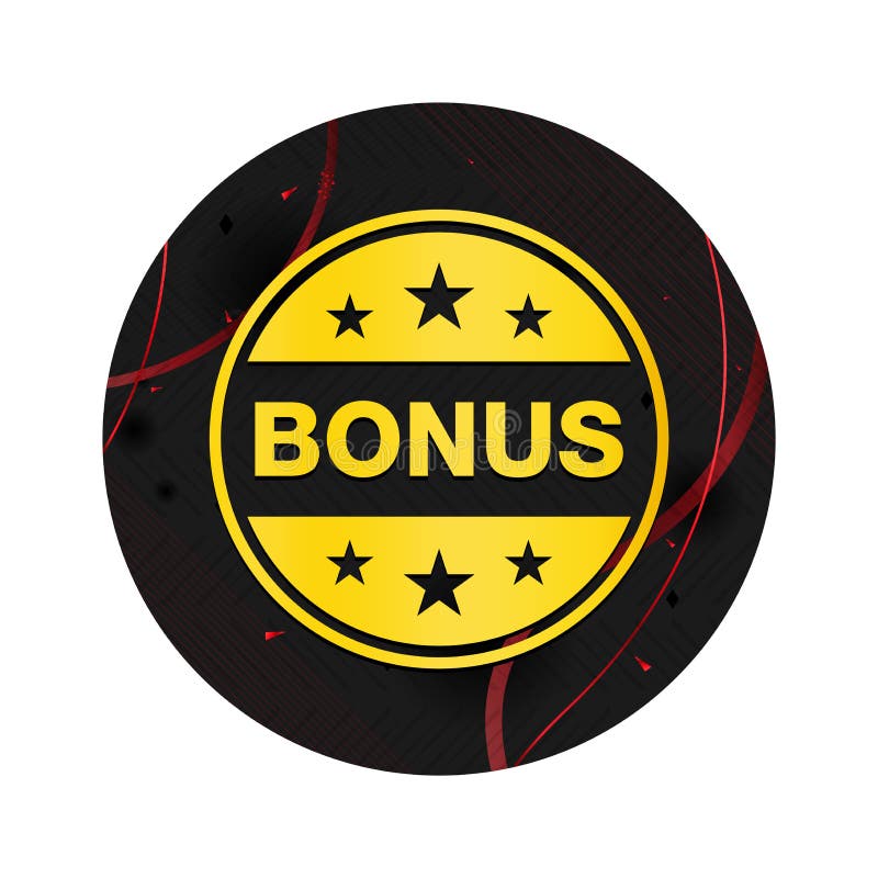 Bonus Badge Icon Elegant Black Round Button Stock Vector - Illustration ...