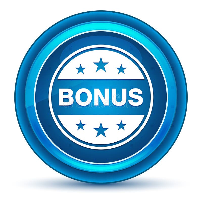 Bonus Badge Icon Eyeball Blue Round Button Stock Illustration ...