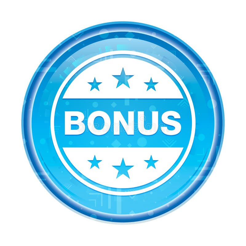 Bonus Badge Icon Floral Blue Round Button Stock Illustration ...