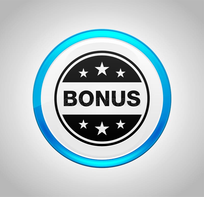 Bonus Badge Icon Round Blue Push Button Stock Illustration ...