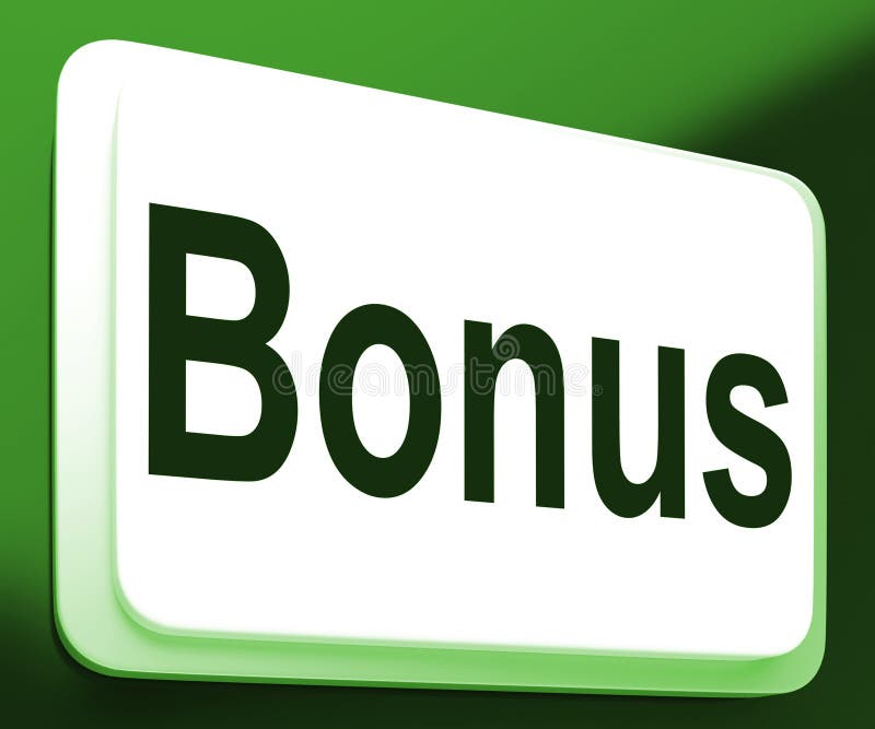 Bonus Button Shows Extra Gift or Gratuity Online Stock Illustration ...