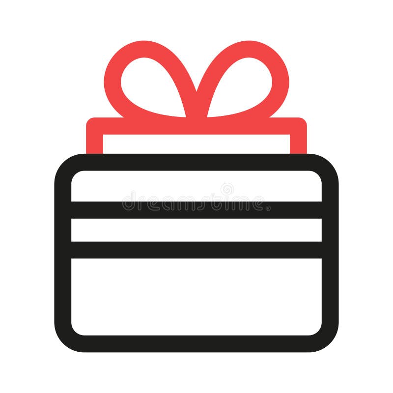 Bonus Card Icon. Gift Credit Card with Gift Box, Vector Illustration ...