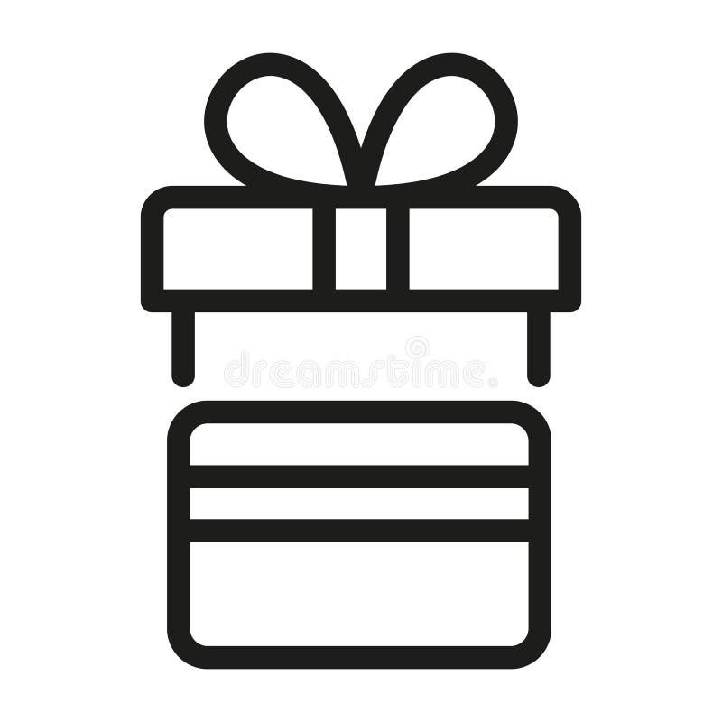 Bonus Card Icon. Gift Credit Card with Gift Box, Vector Illustration ...