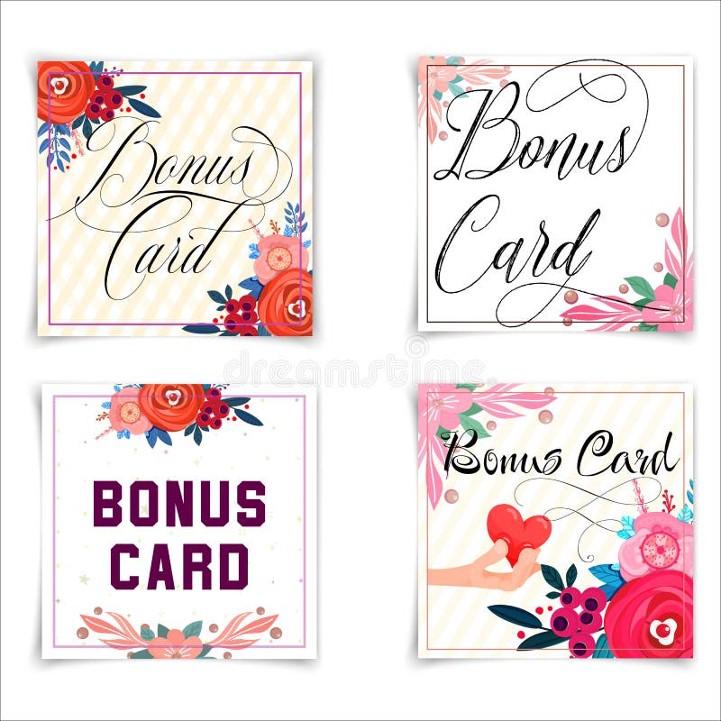 Bonus Card Template in Sketch Style, Hand Drawn Design. Stock Vector ...