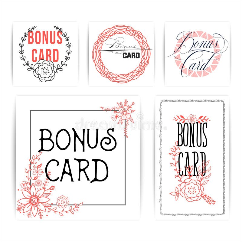 Bonus Card Template in Sketch Style, Hand Drawn Design. Stock Vector ...