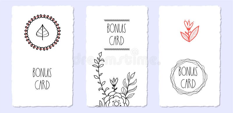 Bonus Card Template in Sketch Style, Hand Drawn Design. Stock Vector ...