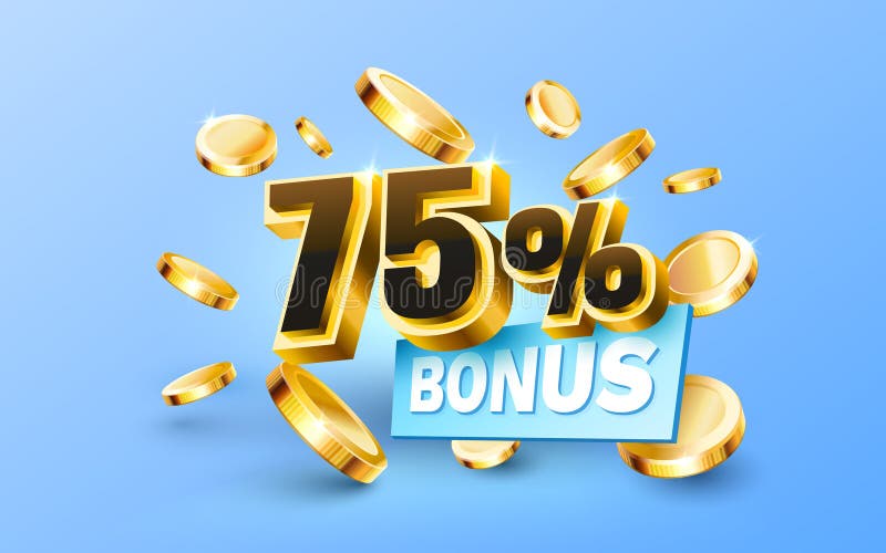 Bonus 75 Cash Back Service, Financial Payment Label. Vector ...