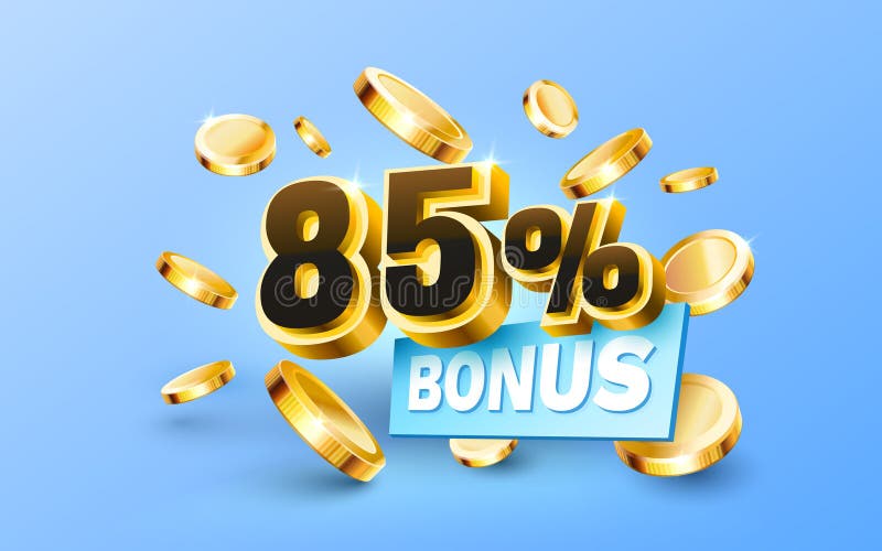 Bonus 85 Cash Back Service, Financial Payment Label. Vector ...