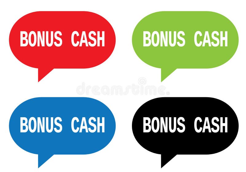 BONUS CASH Text, on Rectangle Speech Bubble Sign. Stock Illustration ...