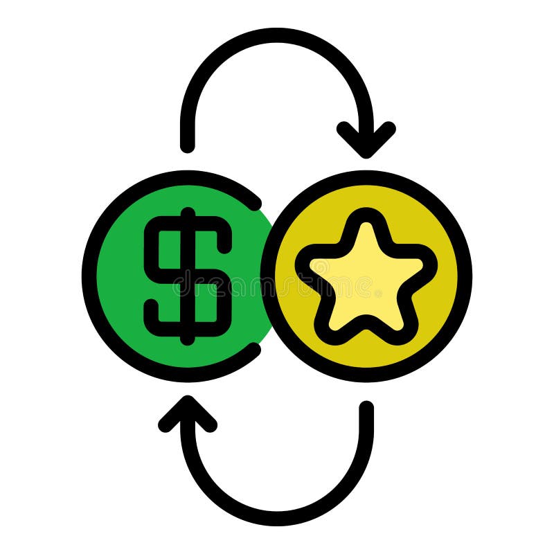 Bonus Convert Coin Icon Color Outline Vector Stock Vector ... Bonus Convert Coin Icon Color Outline Vector Stock Vector ...