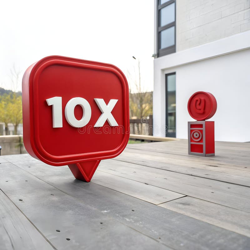 Bonus 10x 3D Icon stock illustration. Illustration of feature - 357188639