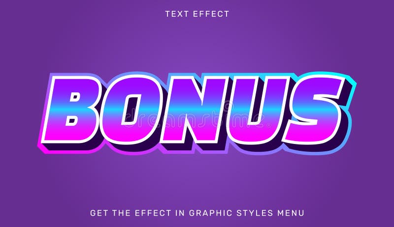 Bonus Editable Text Effect in 3d Style Stock Vector - Illustration of ...