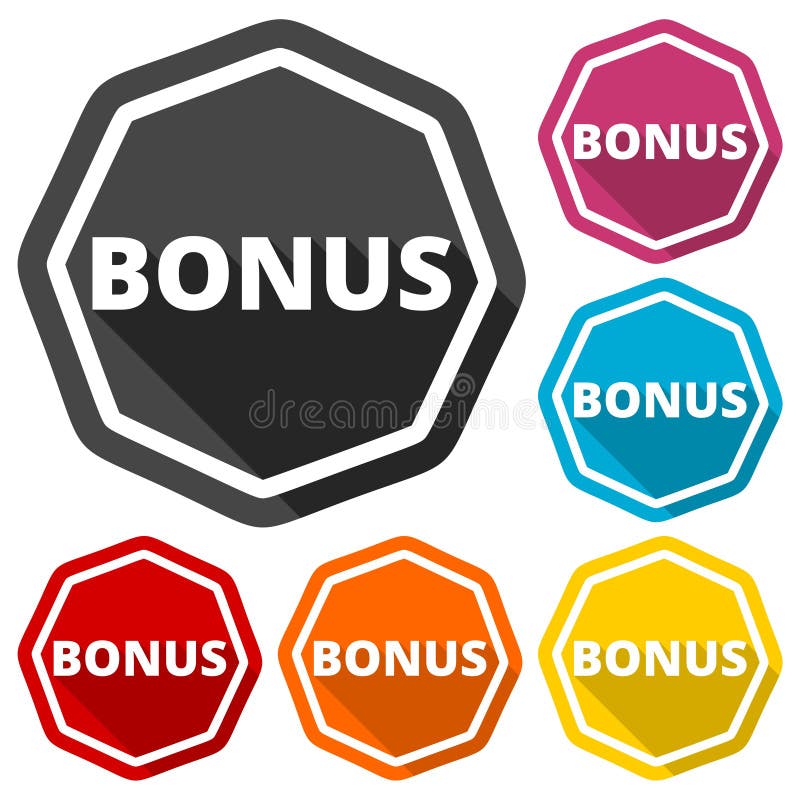 Bonus Green Icons Set with Long Shadow Stock Illustration ...