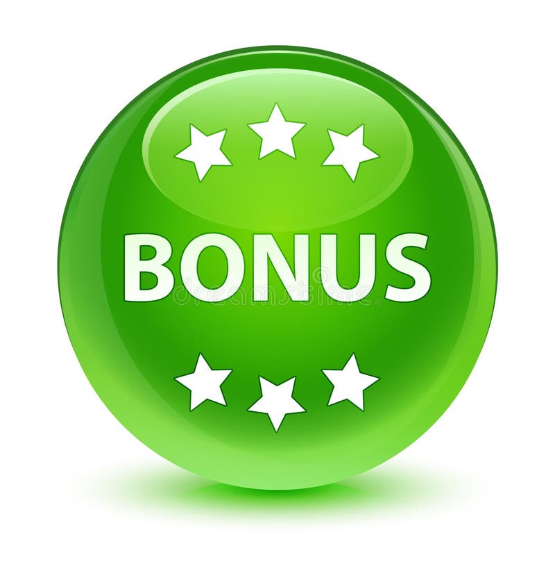 Bonus Icon Glassy Green Round Button Stock Illustration - Illustration ...