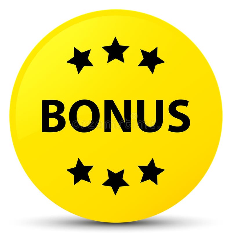 Bonus Icon Yellow Round Button Stock Illustration - Illustration of ...