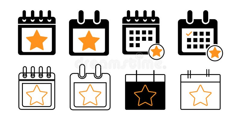 Bonus Monthly, daily and Weekly Icons with Important Dates Highlighted ...