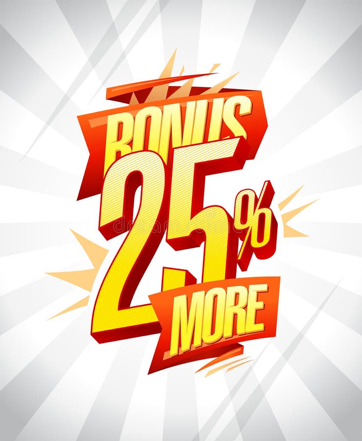 Bonus 25 more sale banner stock vector. Illustration of coupon - 210753991