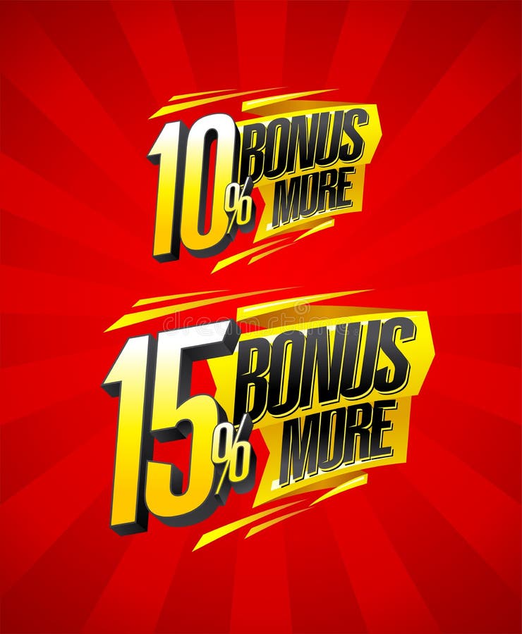Bonus 10 More, Bonus 15 More - Symbols Set Stock Vector - Illustration ...