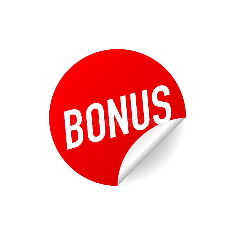 BONUS. Realistic Red Badge. Product Advertising. Web Design. Vector ...