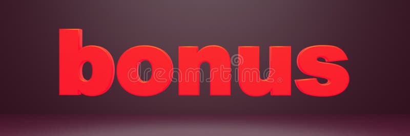 Bonus Red Text 3d Render, Web Lettering Banner Stock Illustration ...