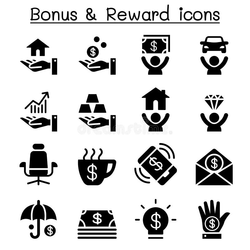 Success , Reward , Bonus & Achievement Icon Set in Thin Line Style ...