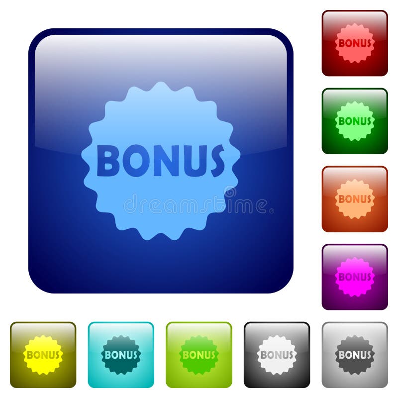 Bonus Sticker Color Square Buttons Stock Vector - Illustration of badge ...