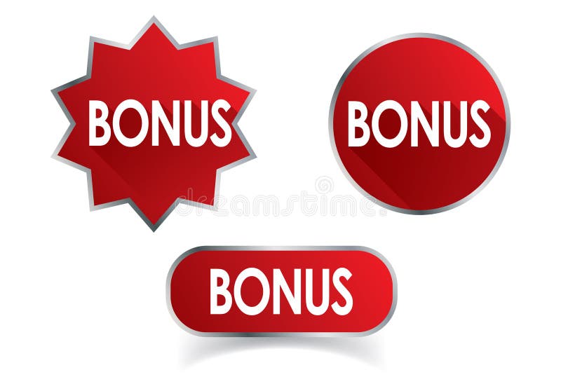 Bonus sticker red label stock vector. Illustration of brand - 342886527