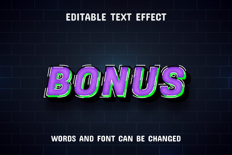 Bonus Text - Editable Text Effect Stock Vector - Illustration of ...