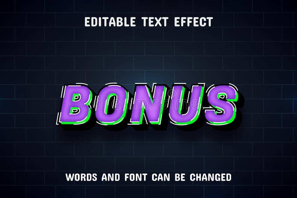 Bonus Text - Editable Text Effect Stock Vector - Illustration of ...