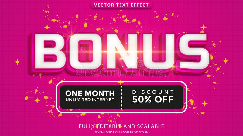 Bonus Text Effect Editable Eps File Stock Vector - Illustration of ...