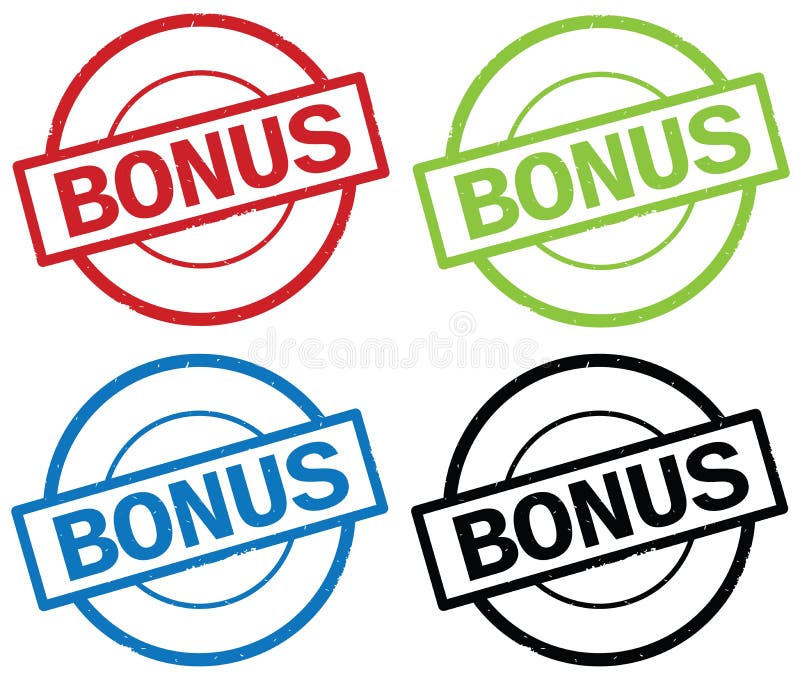 BONUS Text, on Round Simple Stamp Sign. Stock Illustration ...