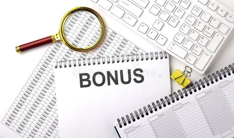 BONUS Text Written on a Notebook on Chart with Keyboard and Planning ...