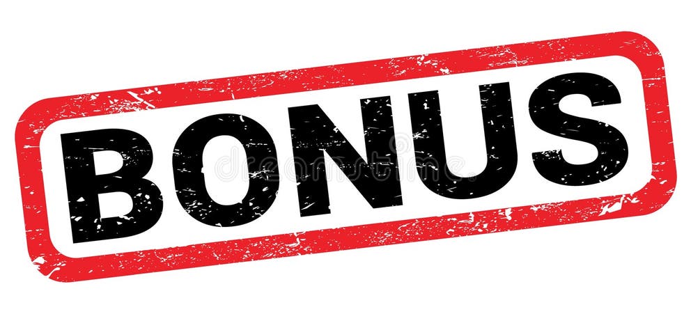 BONUS Text Written on Red-black Rectangle Stamp Stock Illustration ...