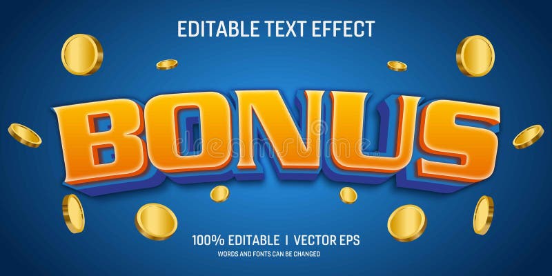 Bonus Vector 3d Text Effect with Modern Style Design Stock Vector ...