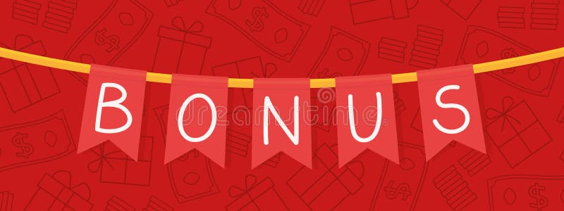 Bonus Written on Garland with Flags Stock Vector - Illustration of icon ...