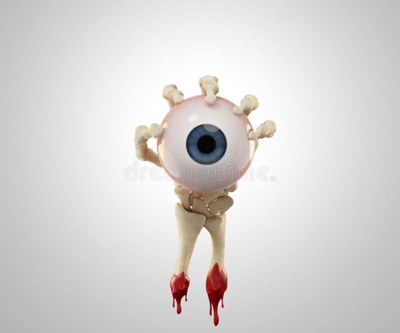 Bony Hands Holding Halloween Eyeball. 3d Illustration Stock ...
