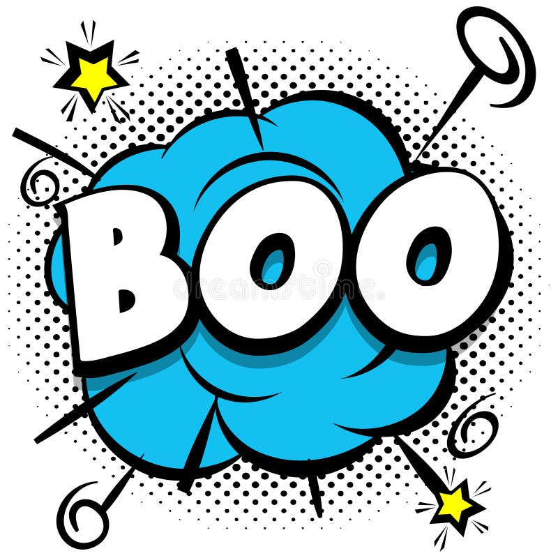 Boo Comic Bright Template with Speech Bubbles on Colorful Frames Stock ...