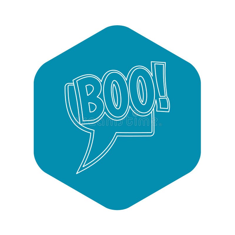 BOO, Comic Text Sound Effect Icon, Outline Style Stock Vector ...