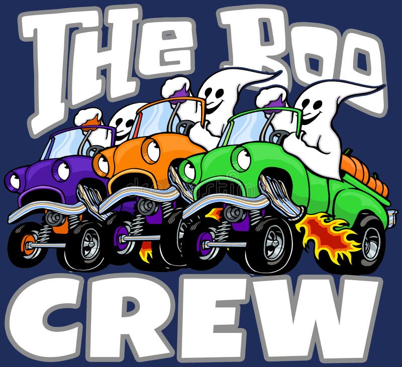 Cartoon Ghost Driving a Truck - Trick or Treat Stock Vector ...