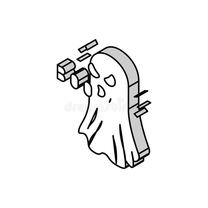 Boo Ghost Isometric Icon Vector Illustration Stock Illustration ...