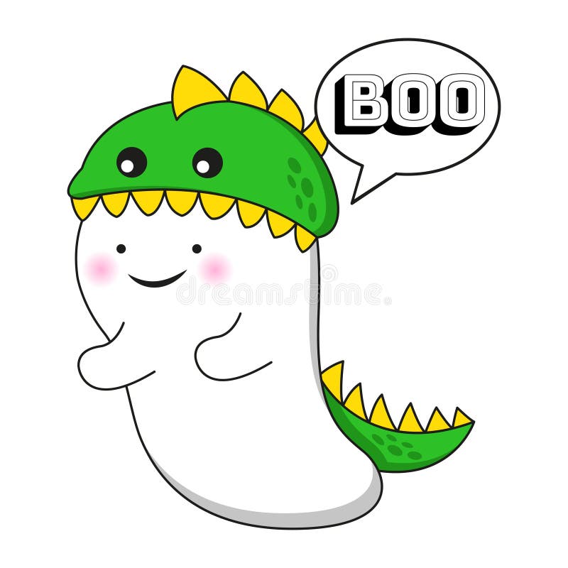 Boo for Halloween with Cute Ghost Stock Vector - Illustration of black ...
