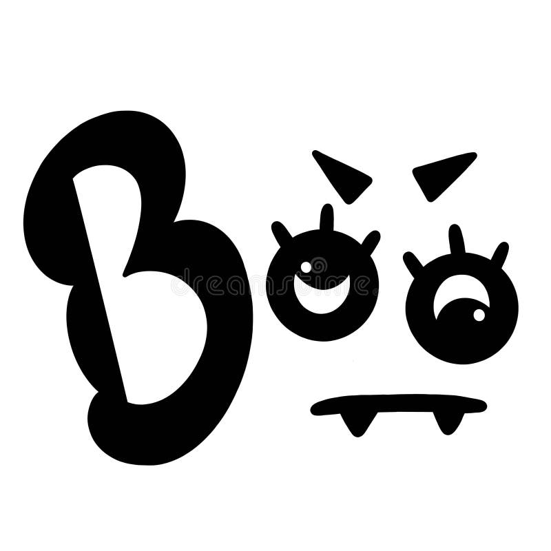 Boo. Halloween Decorative Inscription in Black is Made on a White ...