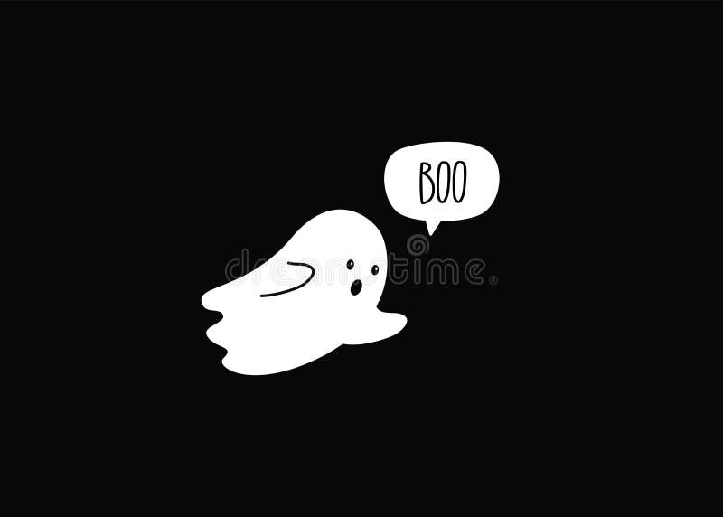 Ghost Cute Halloween Monster, Mystery Boo Stock Vector - Illustration ...