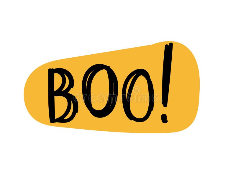 Boo Hand Drawn Lettering. Vector Isolated Text Stock Vector ...
