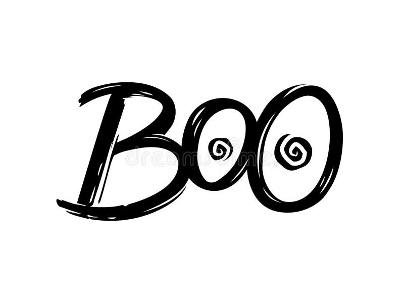 Boo Letras Dibujadas Mano Para Halloween Ilustración del Vector ...