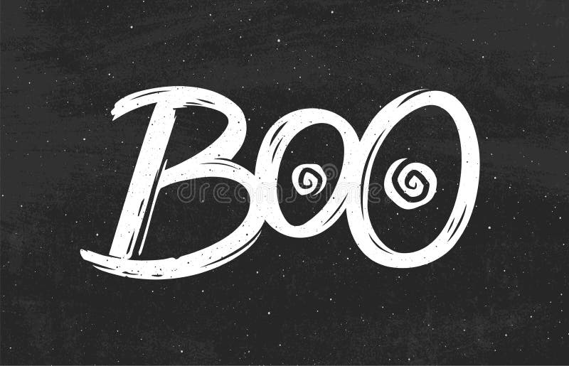 Boo Letras Dibujadas Mano Para Halloween Ilustración del Vector ...