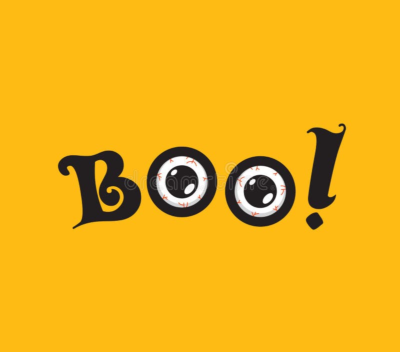 Boo Letters with Two Scary Eyes Stock Illustration - Illustration of ...