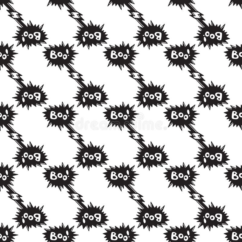 Boo Speech Bubble Pattern Seamless Vector Stock Vector - Illustration ...
