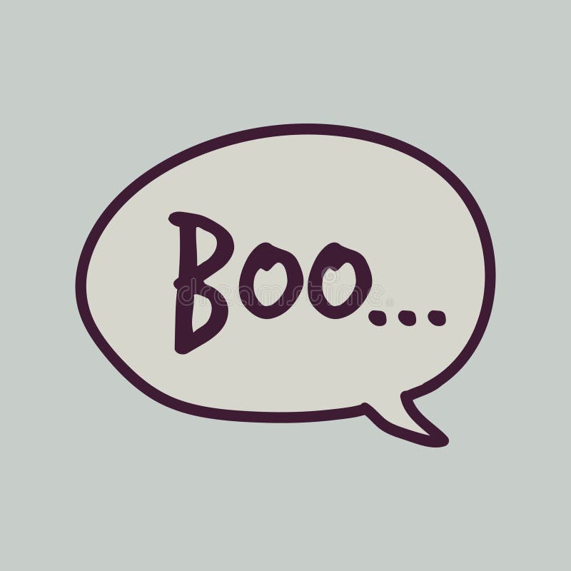 Boo Text in Speech Bubble. Vector Illustration Decorative Design Stock ...