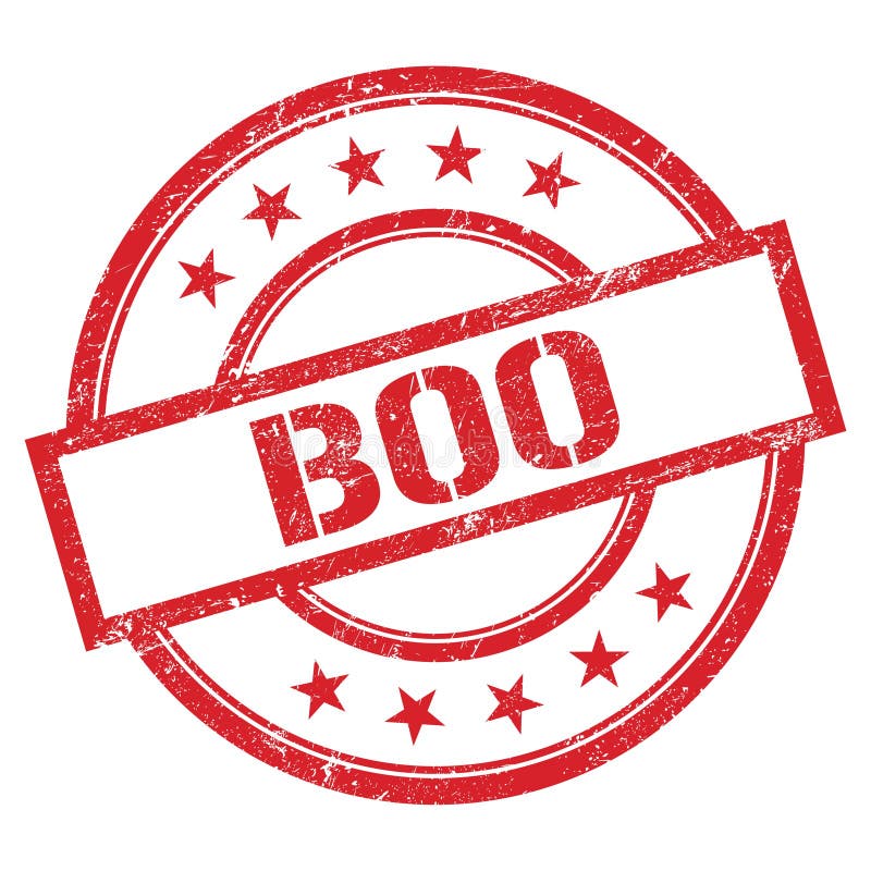 BOO Text Written on Red Vintage Stamp Stock Illustration - Illustration ...